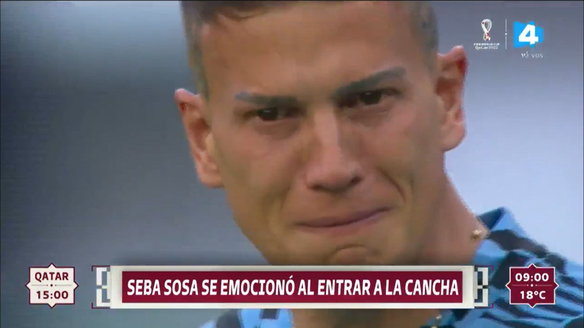 El emotivo llanto de Sebastián Sosa en la entrada en calor de Uruguay