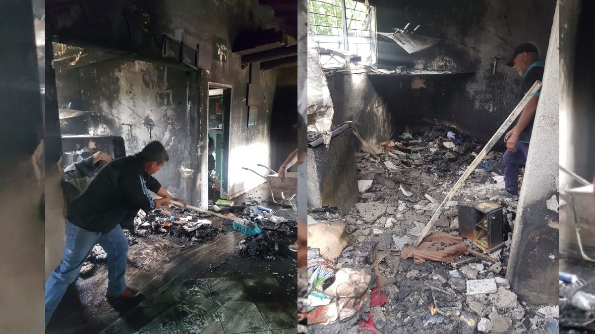 Se les incendió la casa, se quedaron con lo puesto y piden ayuda