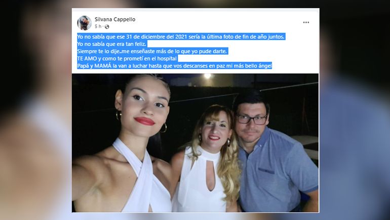 El desgarrador posteo de la mamá de Agustina Fernández a horas de la ... El desgarrador posteo de la mamá de Agustina Fernández a horas de la ...